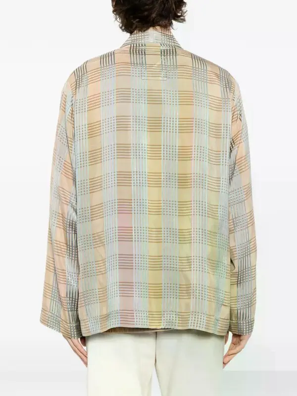 UMA WANG Plaid Jacket With Tie Detail