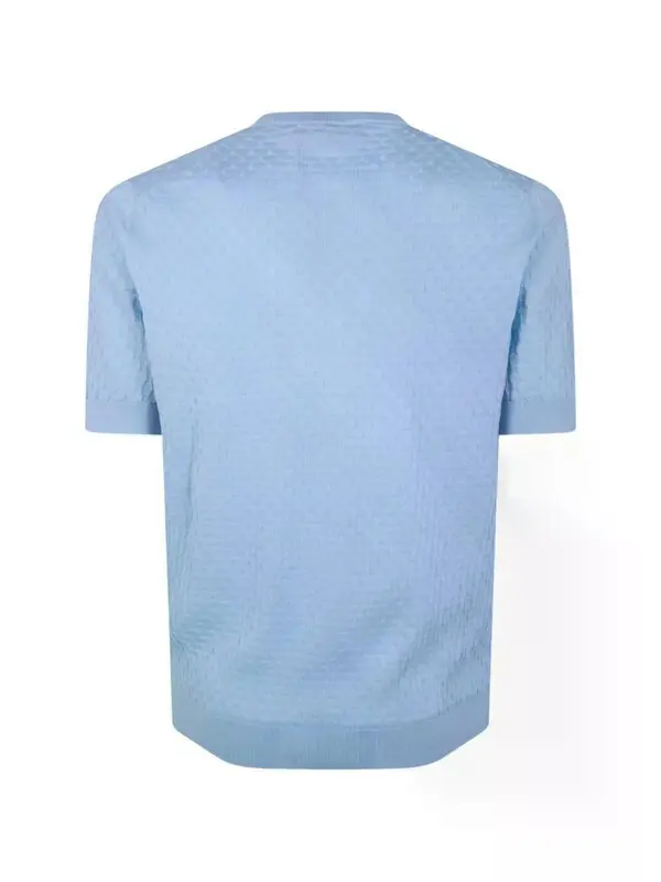 FILIPPO DE LAURENTIIS Short Sleeve Textured Knit Top