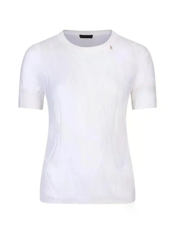 Liu Jo Perforated Short Sleeve Sweater - White