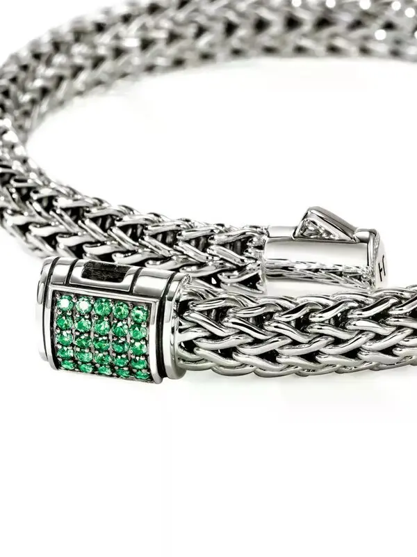 John Hardy Icon Sterling & Emerald Bracelet