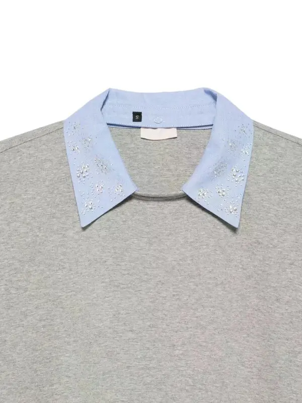 Liu Jo Embellished-collar Cropped Sweatshirt