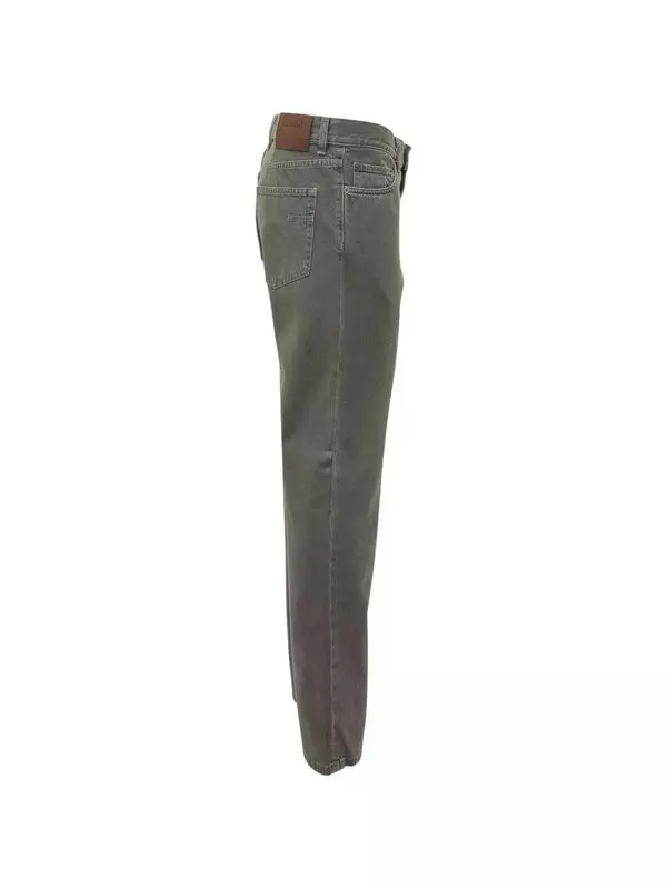 Zegna Pure Cotton Belt Loop Pants - Green