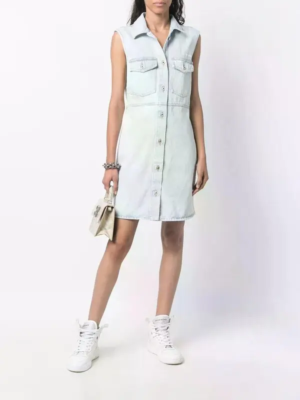 Off-White Logo-print Denim Shirt Dress
