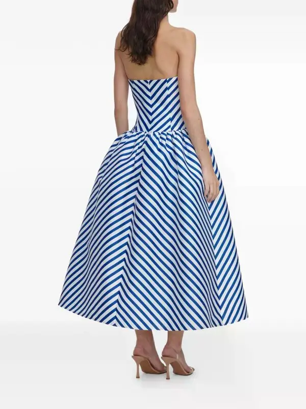 SELF-PORTRAIT Striped Midi Dress