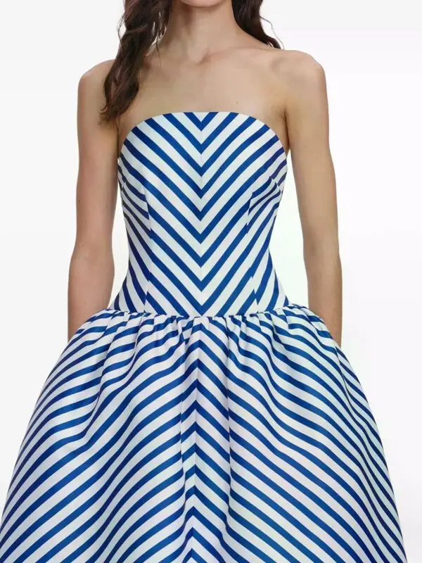 SELF-PORTRAIT Striped Midi Dress