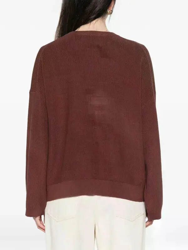 Brunello Cucinelli Patch Pocket Ribbed Knit Sweater - Brown