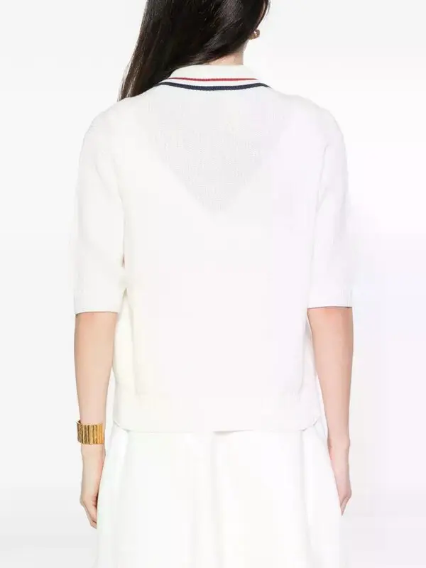 Brunello Cucinelli Ribbed Knit Polo Shirt With Striped Collar