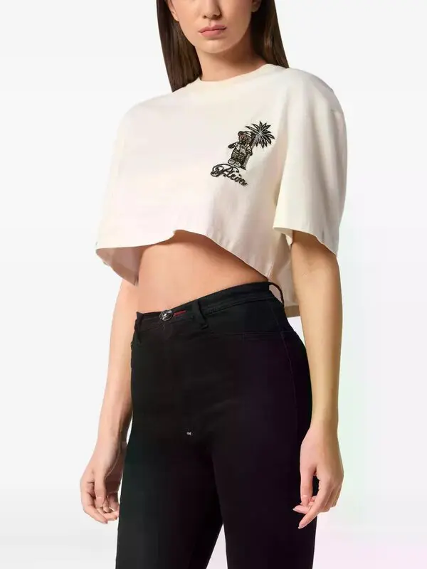 Philipp Plein Embroidered Cropped Top