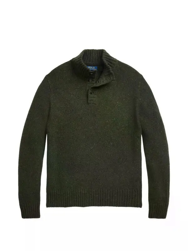 Polo Ralph Lauren Button Mock-neck Sweater - Green