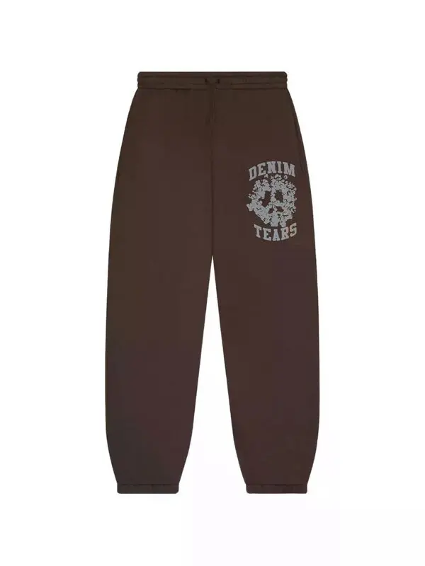 DENIM TEARS University Logo-detail Track Pants - Brown