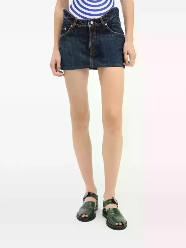 JEAN PAUL GAULTIER The Curved Denim Mini Skirt