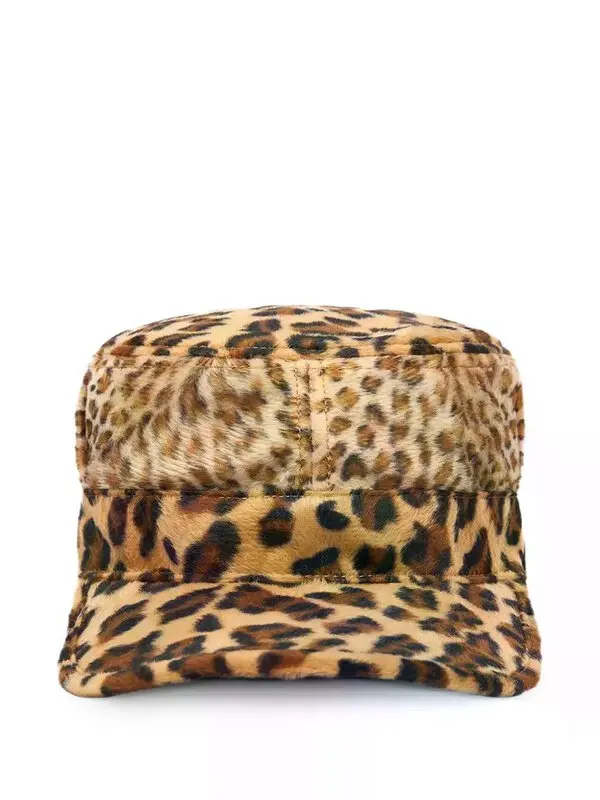 DENIM TEARS Faux-fur Giraffe-print Cap - Neutrals