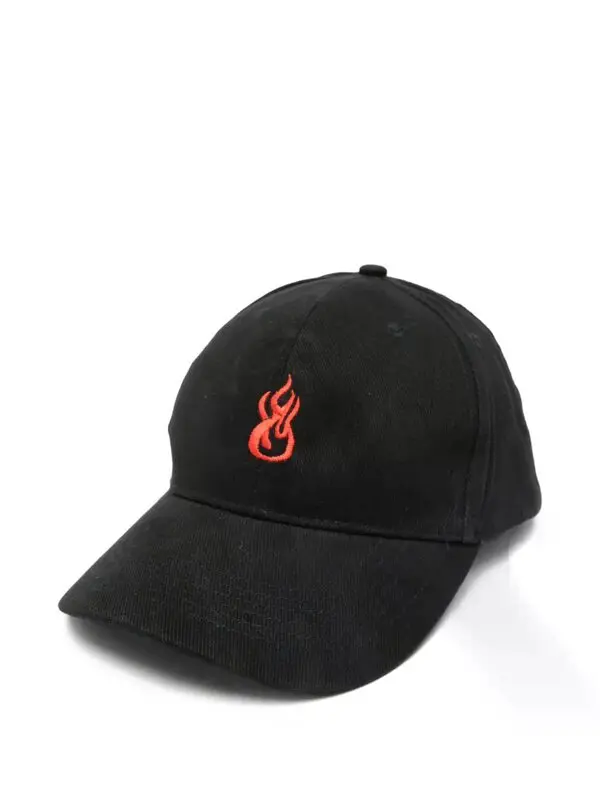 VISION OF SUPER Flame-embroidered Baseball Cap - Black