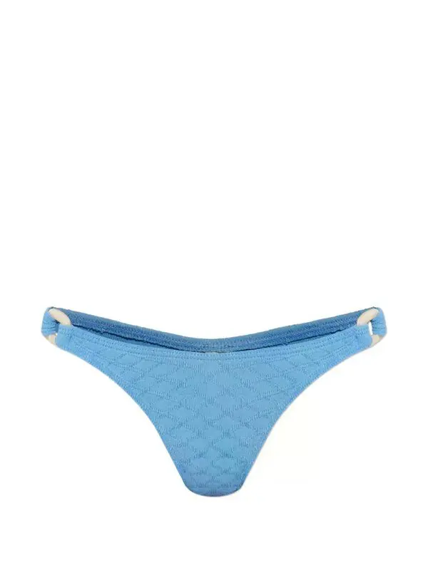 Bond Eye Ring Textured Bikini Bottom - Blue