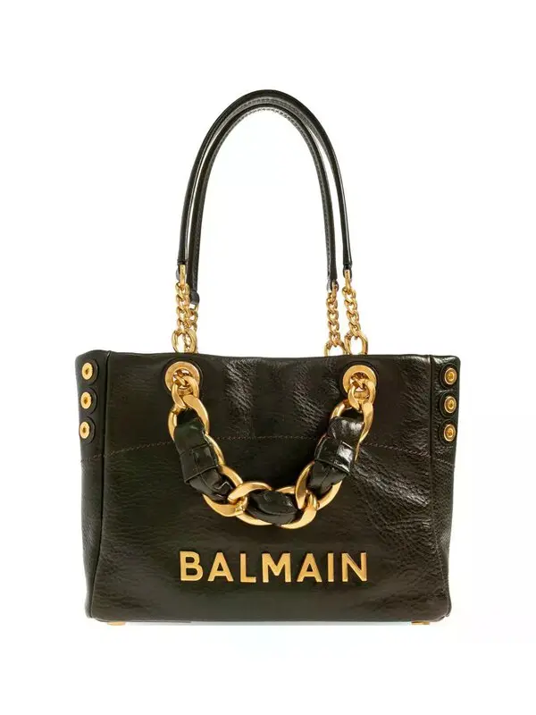 Balmain 1945 Soft Chain-link Tote Bag - Black