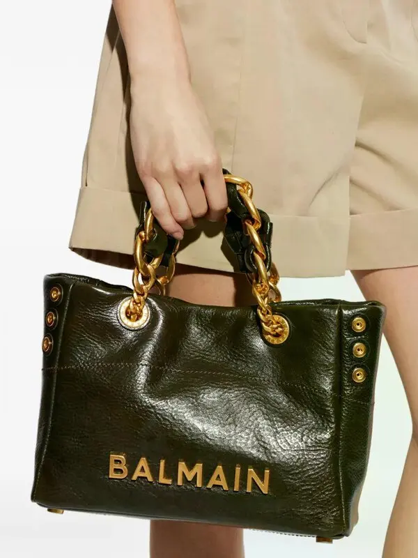 Balmain 1945 Soft Chain-link Tote Bag - Black
