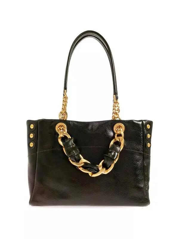 Balmain 1945 Soft Chain-link Tote Bag - Black