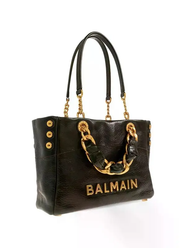 Balmain 1945 Soft Chain-link Tote Bag - Black