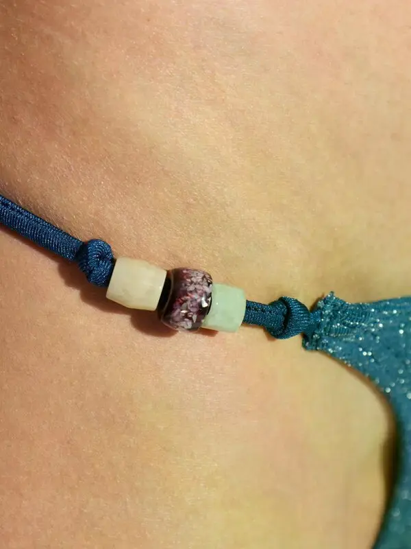 Bond Eye Beaded Bikini Bottom - Blue