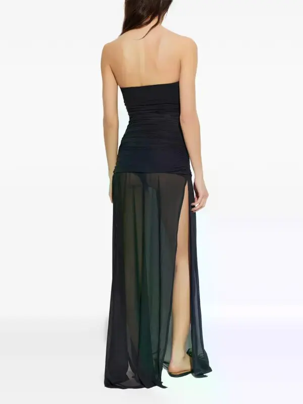Bond Eye Ruched Maxi Dress - Black