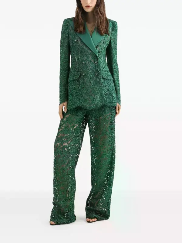 Dolce & Gabbana Cordonetto Lace Trousers - Green
