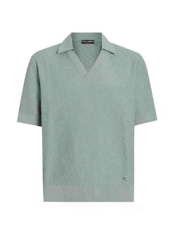 Dolce & Gabbana Micro-dot Stitch Polo Shirt - Green