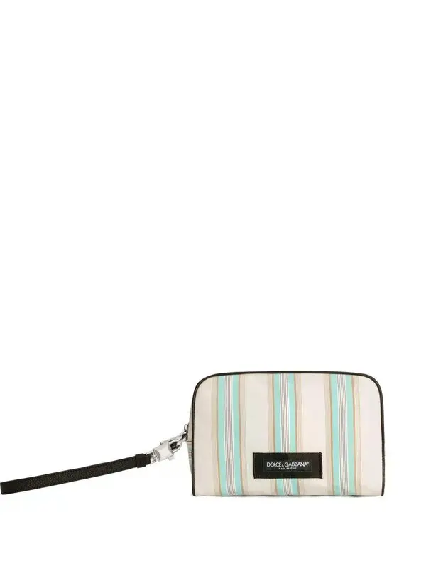 Dolce & Gabbana Striped Poplin Handheld Bag - Neutrals