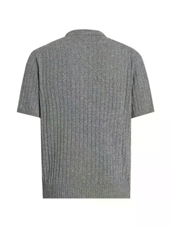 Dolce & Gabbana Ribbed Cotton And Linen Polo Shirt