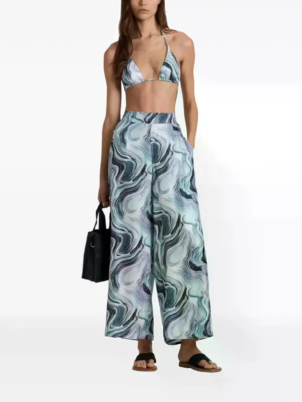 Vilebrequin Printed Wide-leg Trousers - Blue