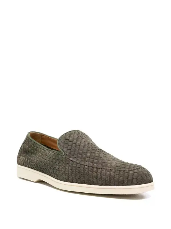DOUCAL'S Almond-toe Loafers - Green