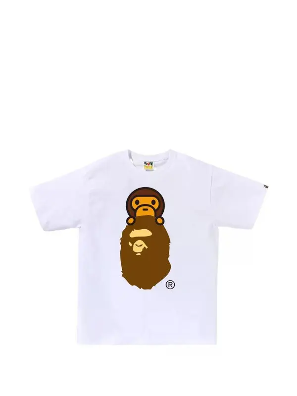A BATHING APE Monkey Graphic T-shirt - White