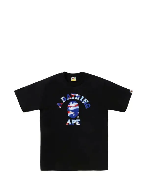 A BATHING APE Screen Camo College T-shirt - Black