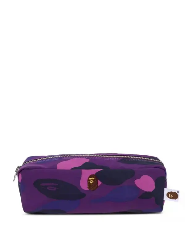 A BATHING APE Camouflage Embroidered Messenger Bag - Purple
