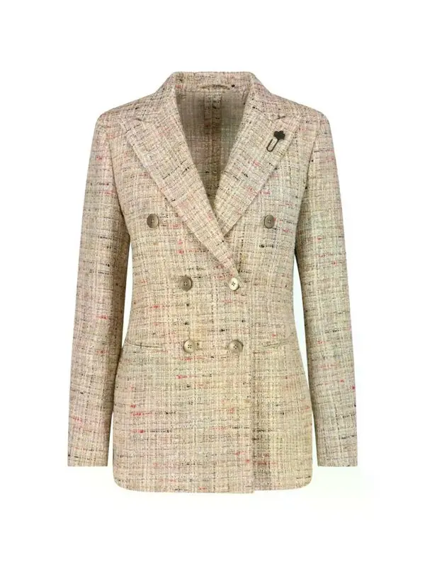 LARDINI Double-breasted Tweed Blazer