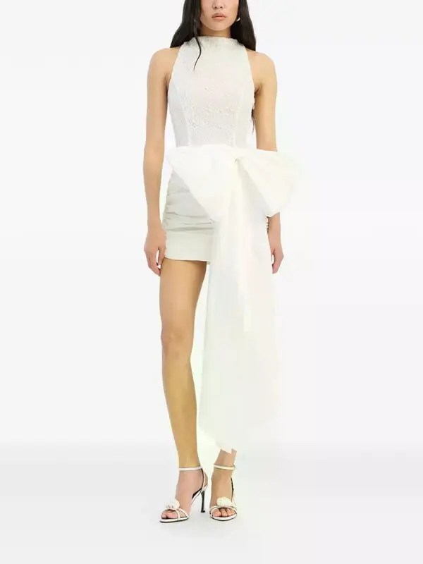 ROTATE BY BIRGER CHRISTENSEN Lace Mini Dress With Bow