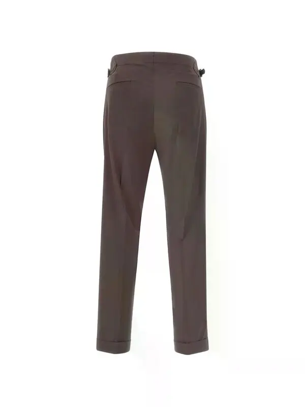 BARBA NAPOLI Front Pleats Side Buckle Trousers