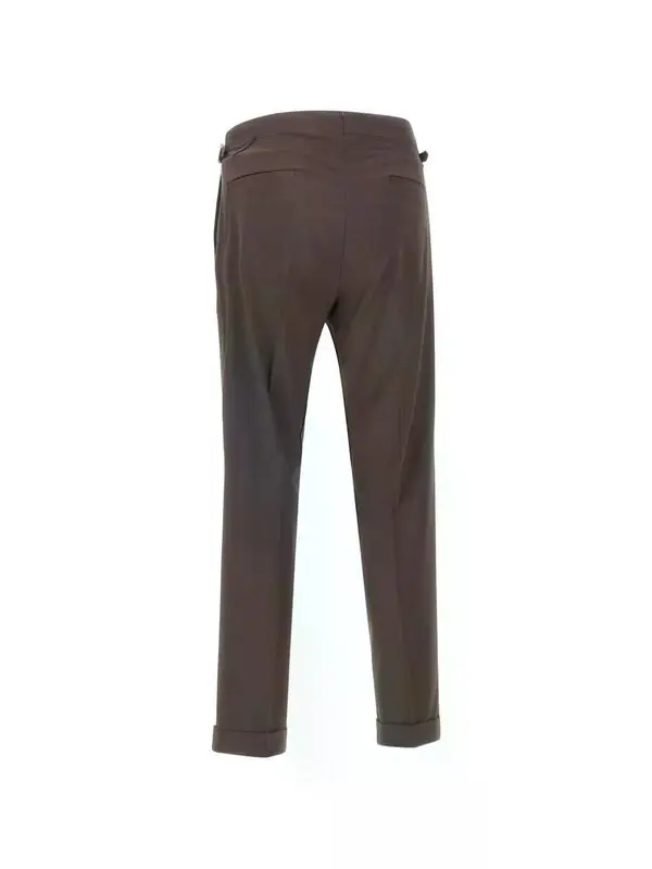 BARBA NAPOLI Front Pleats Side Buckle Trousers