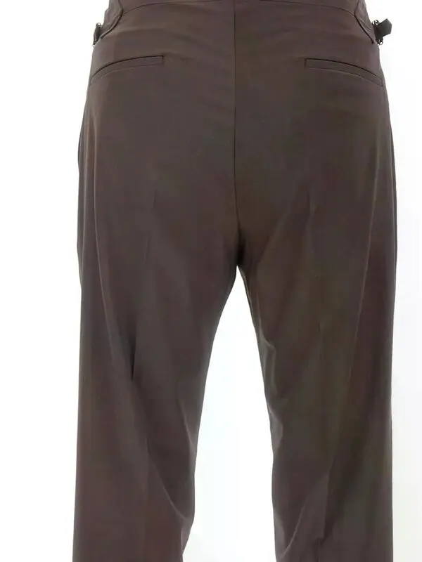 BARBA NAPOLI Front Pleats Side Buckle Trousers