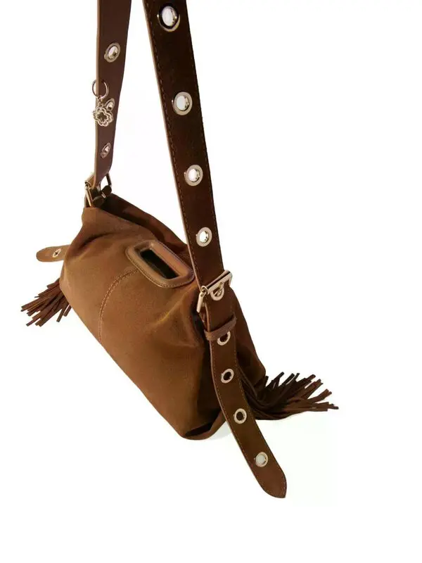 Maje Miss M Fringed Shoulder Bag - Brown
