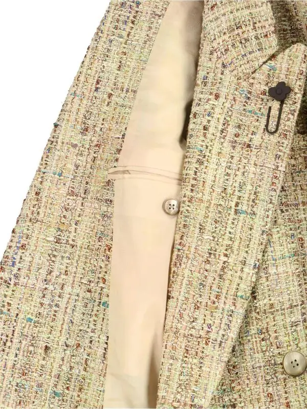 LARDINI Double-breasted Textured Blazer