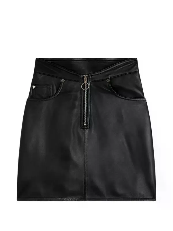 Fiorucci Leather Zippered Mini Skirt