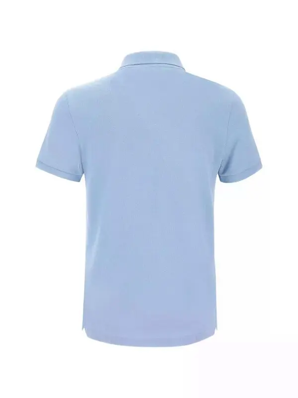 Lacoste Ribbed Collar Logo Polo Shirt - Blue