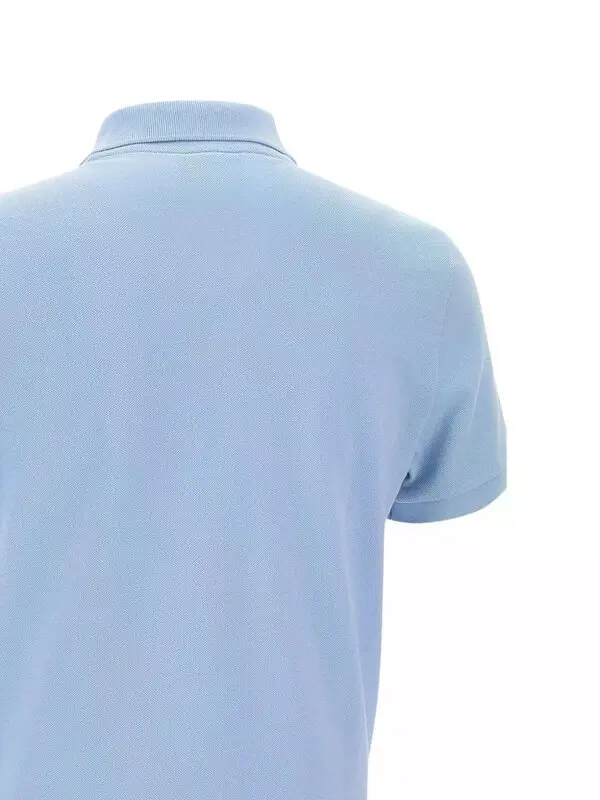 Lacoste Ribbed Collar Logo Polo Shirt - Blue