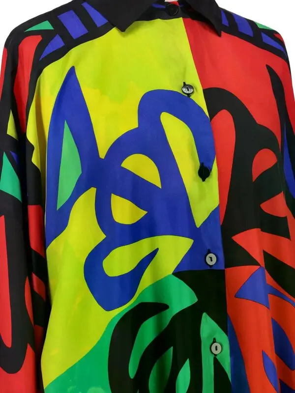 GENNY 1990s Patterned Silk Blouse