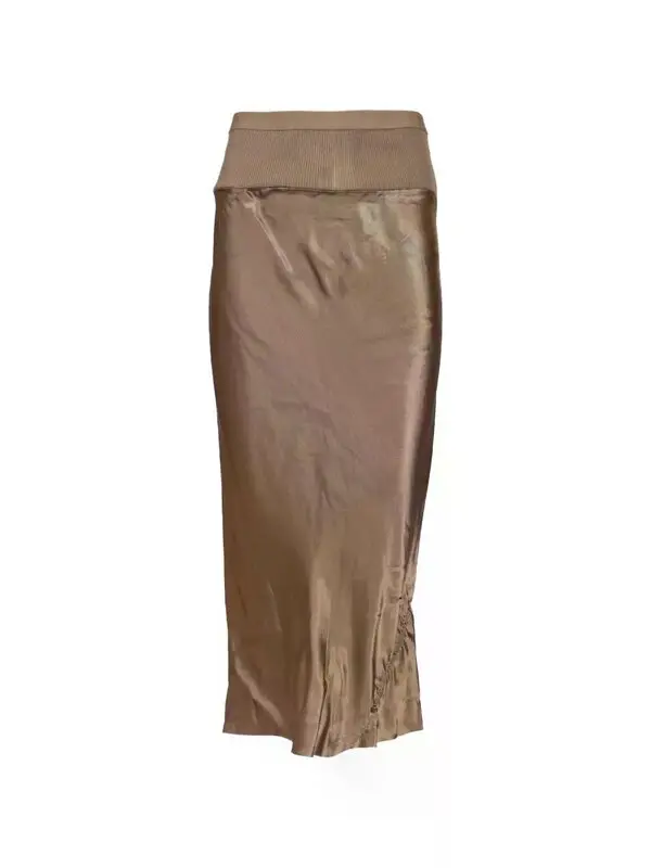 Rick Owens Ribbed Waist Bias Skirt - Brown