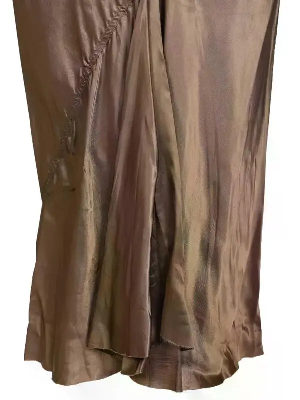 Rick Owens Ribbed Waist Bias Skirt - Brown