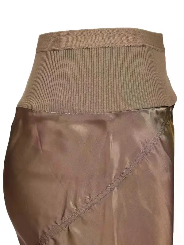 Rick Owens Ribbed Waist Bias Skirt - Brown