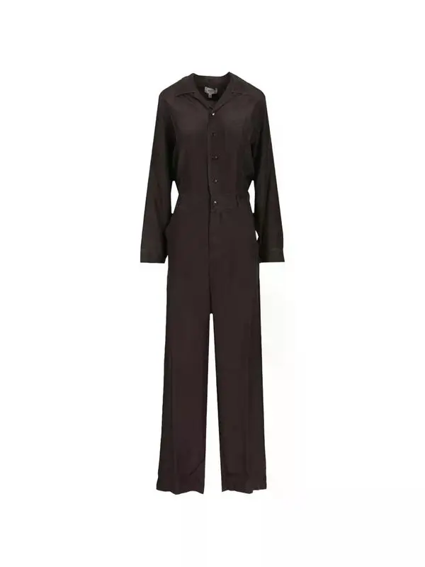 Barena Venezia Button Pure Silk Jumpsuit - Brown