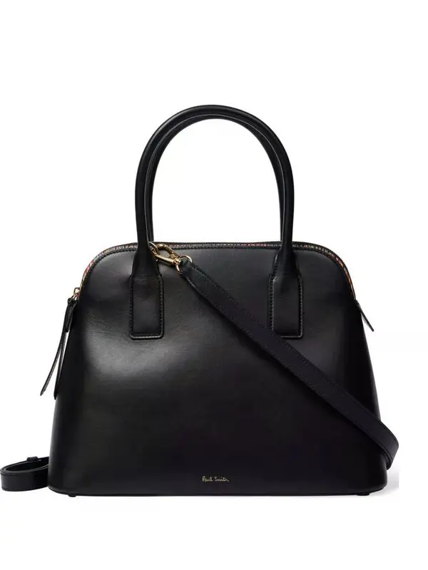 Paul Smith Signature Stripe Leather Tote - Black