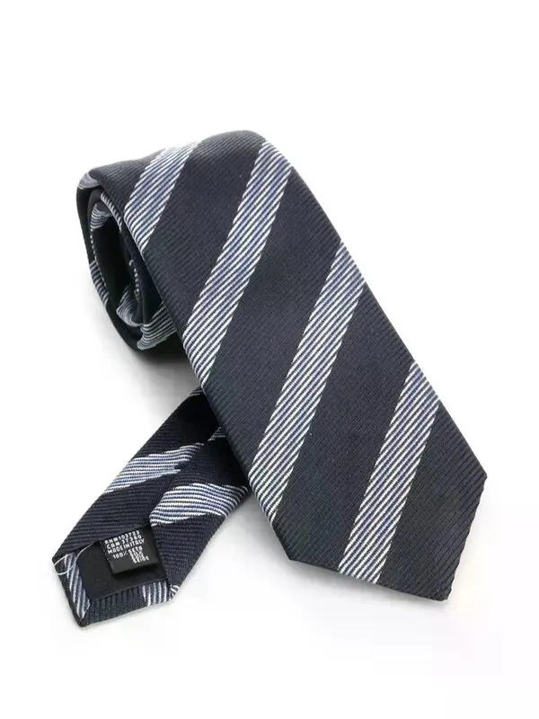 Giorgio Armani Striped Necktie - Blue